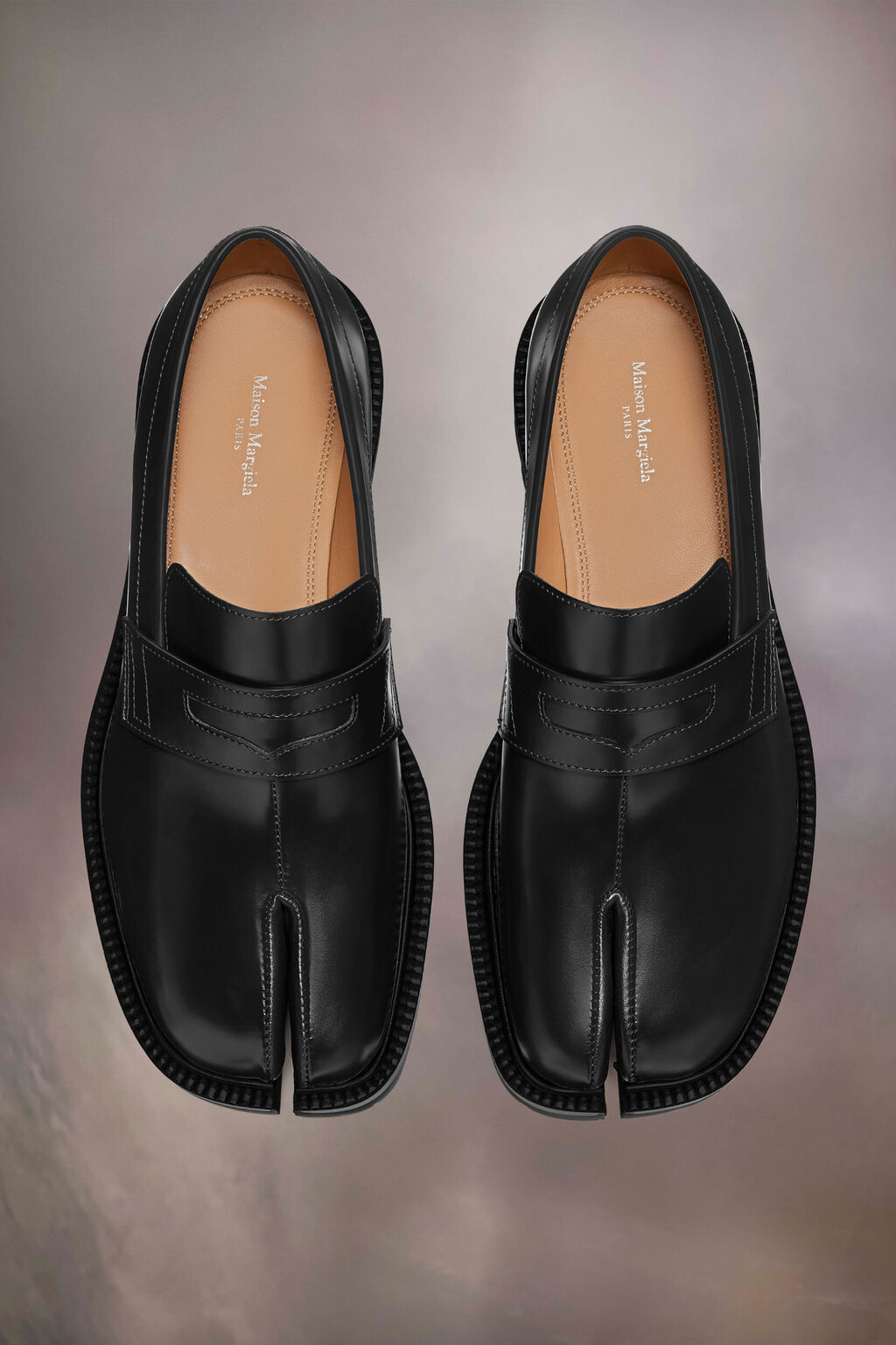 Men's Black Leather Tabi Loafers | Maison Margiela