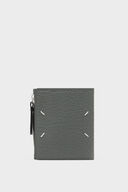 Gray 100% Leather Flap Wallet | Maison Margiela
