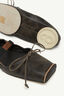 Square-toe leather ballerina shoes