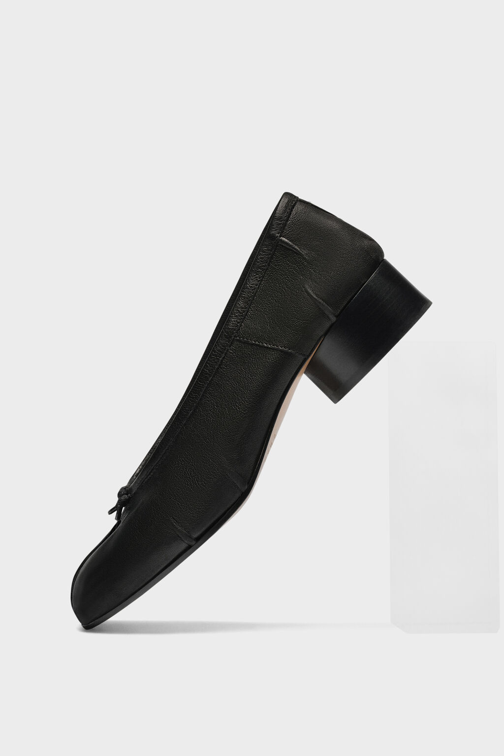 Black Leather Heeled Tabi Ballerina Flats| Maison Margiela