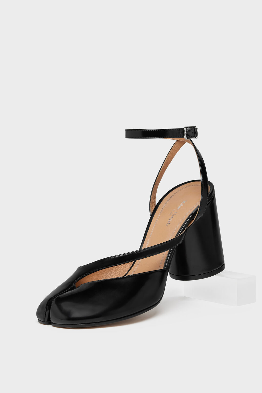 Women's Black Leather Tabi Heeled Sandals | Maison Margiela