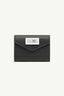 Black Leather Japanese 6 Flap Wallet | MM6