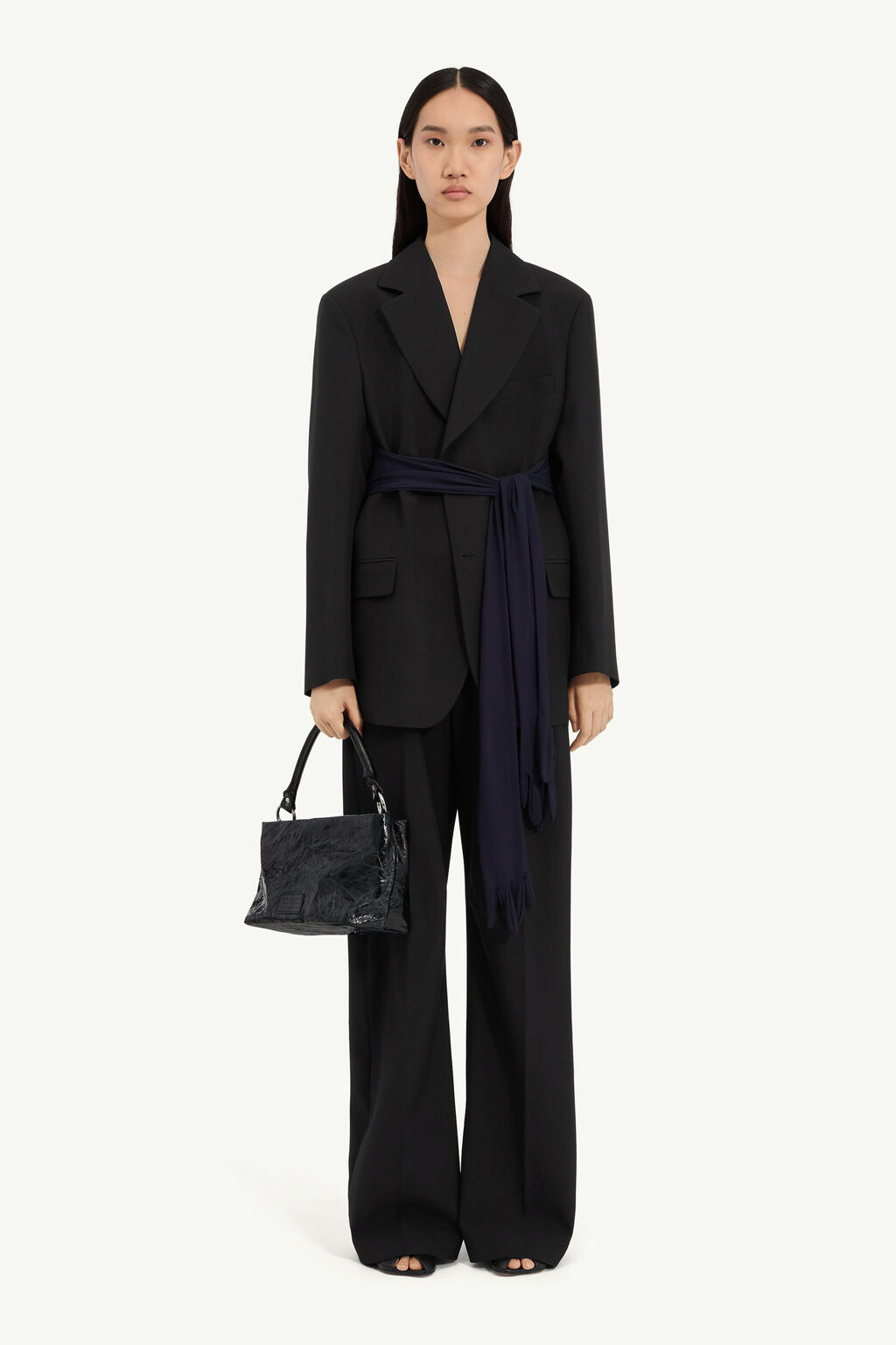 Blazer aus Wollmischgewebe mit Handschuhen