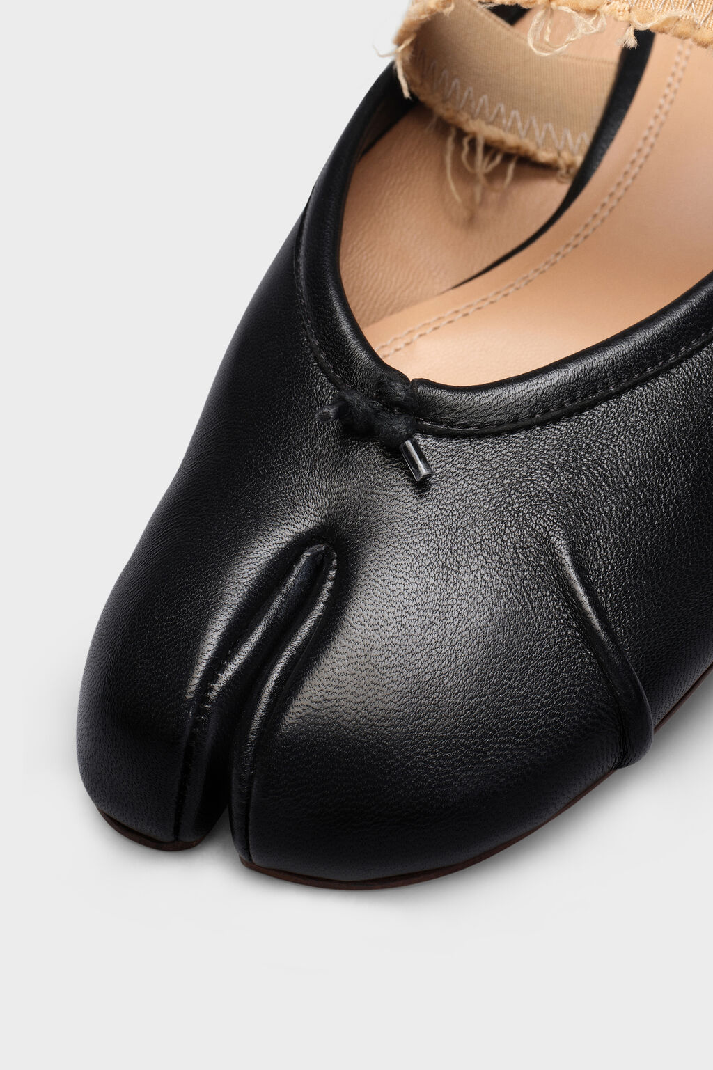 Black Leather Tabi Ballerina Mule| Maison Margiela