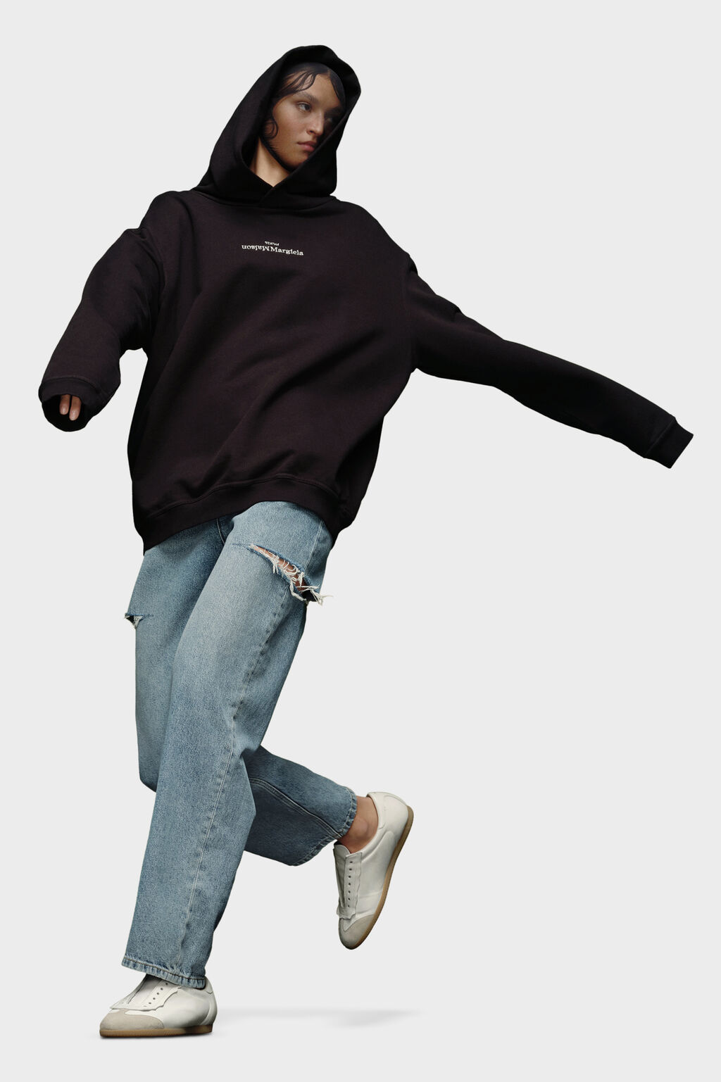 Black Cotton Hooded Sweatshirt | Maison Margiela