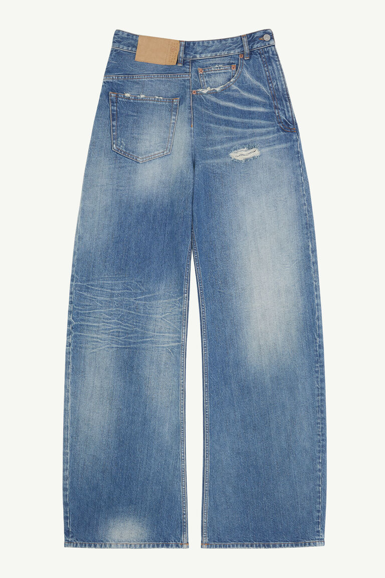 Blue Wide-leg Jeans with Buttons | Maison Margiela