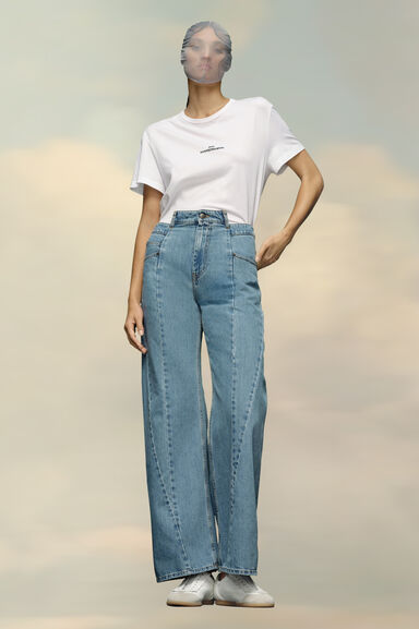 Blue Denim Regular-waisted Wide-leg Jeans | Maison Margiela