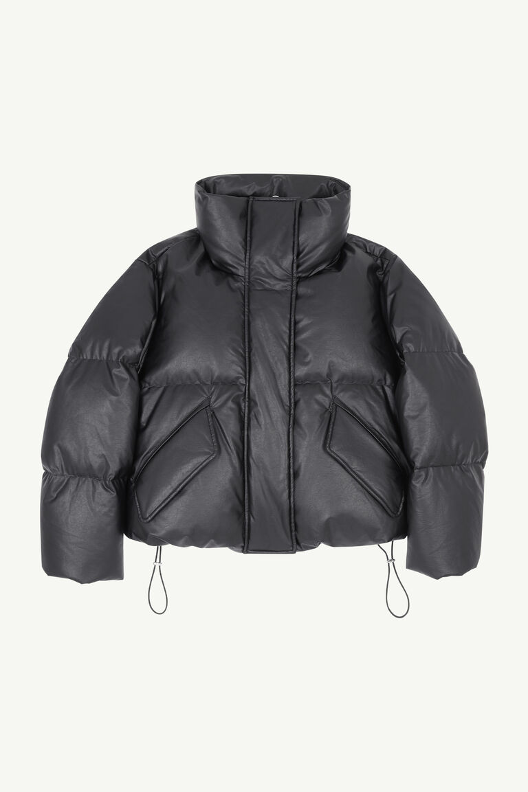 Black High-collar Puffer Jacket | MM6