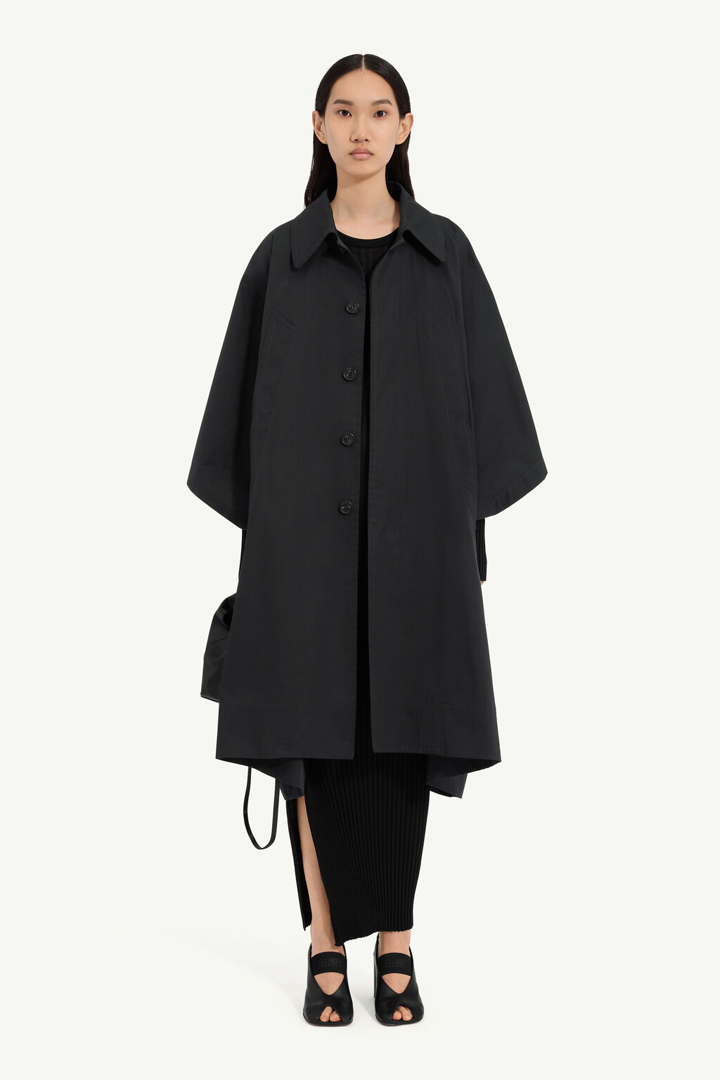 Water-repellent cotton gabardine coat
