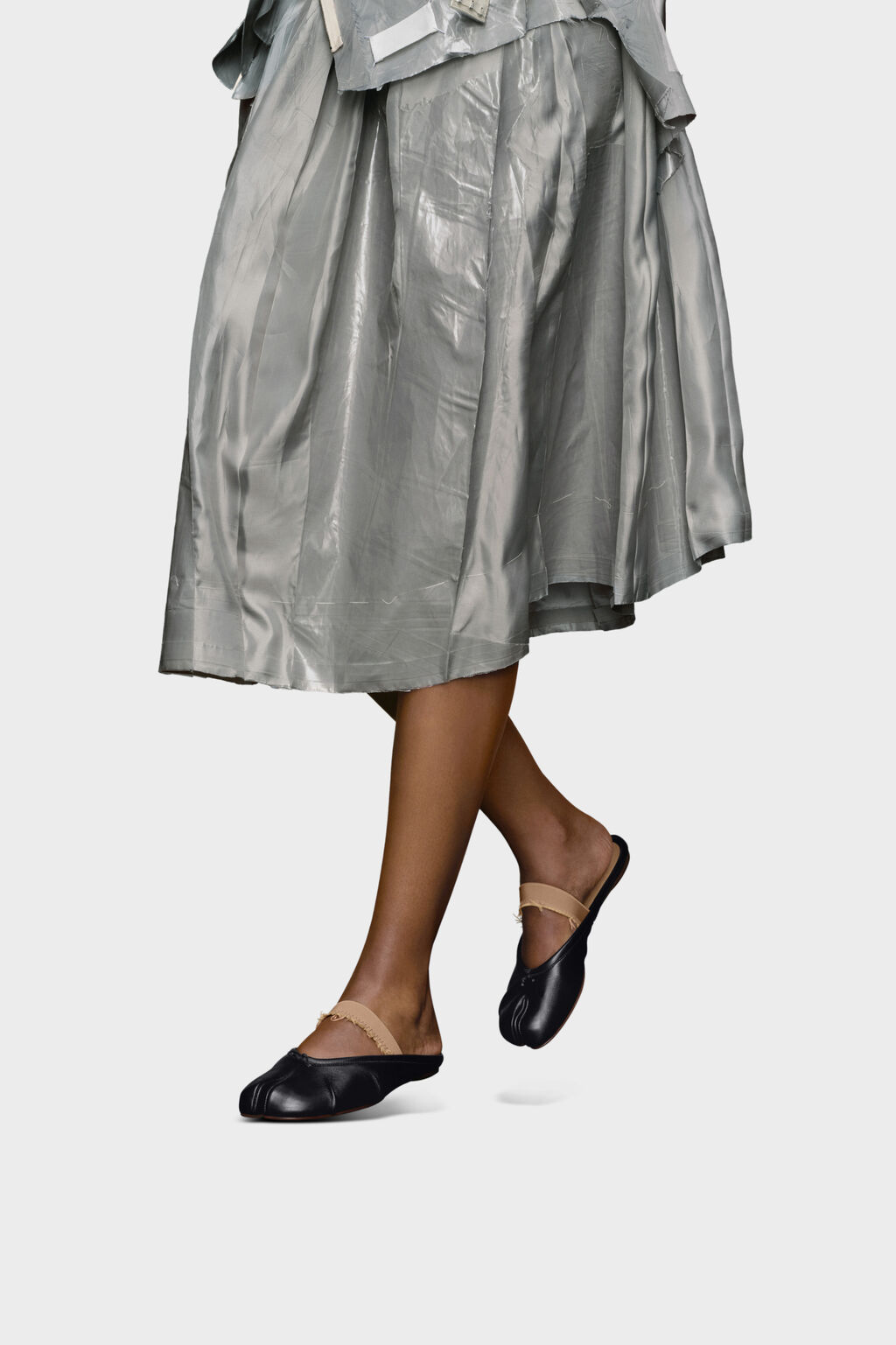 Black Leather Tabi Ballerina Mule| Maison Margiela