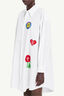 Sticker-print cotton poplin dress