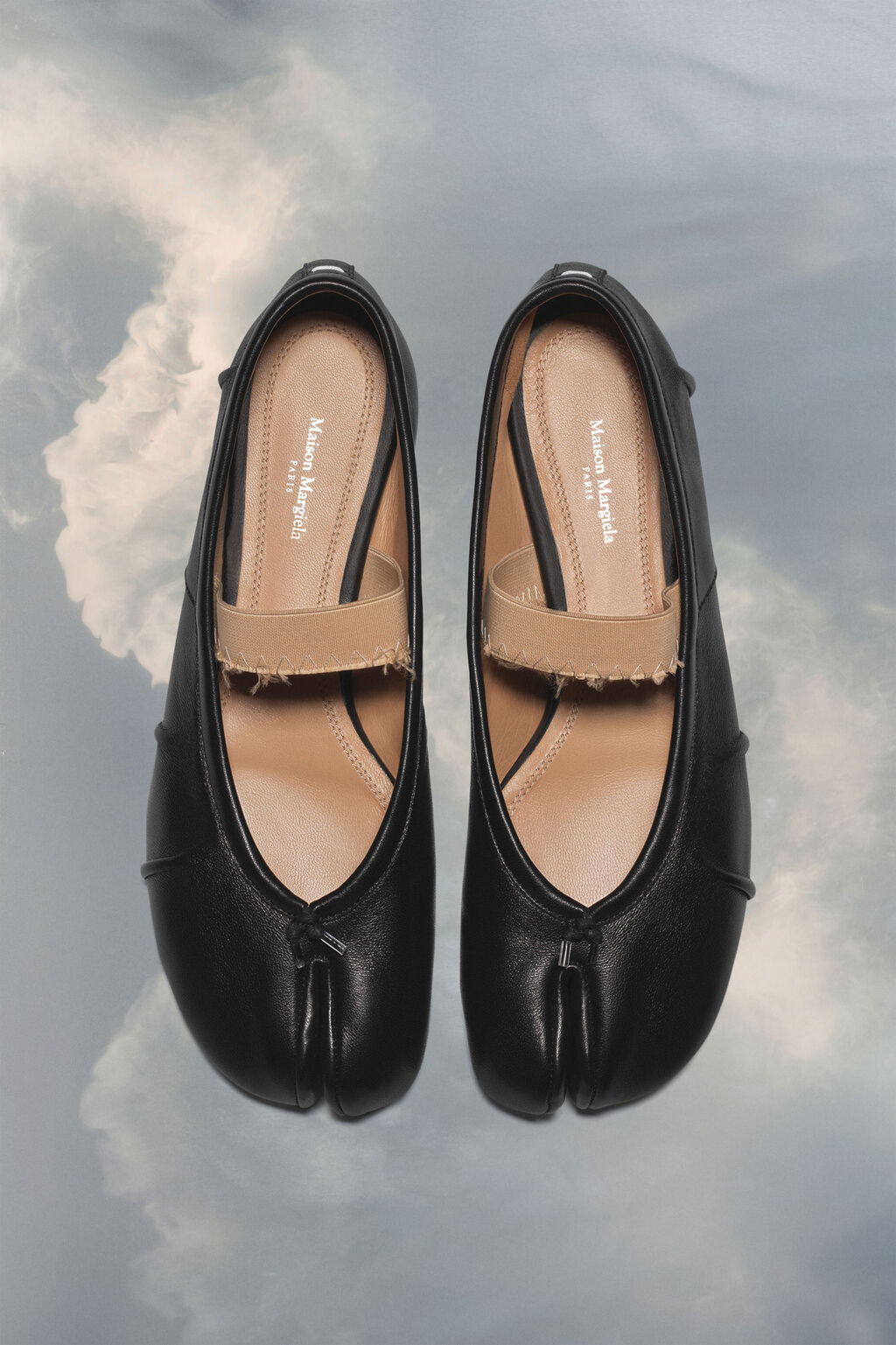 Black Elastic-banded Tabi Ballerina Flats | Maison Margiela