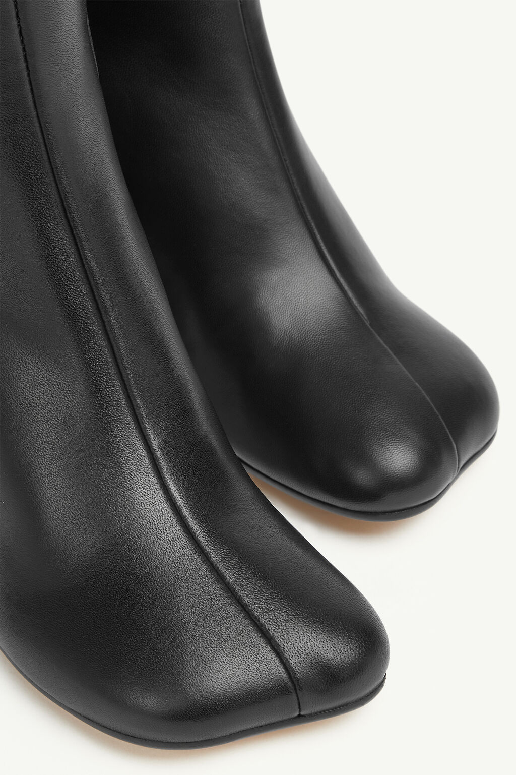 Black Leather Zipped Ankle Boots | MM6