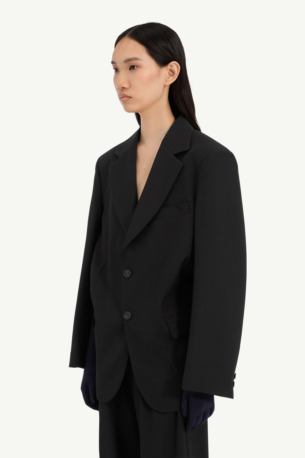 Blazer aus Wollmischgewebe mit Handschuhen