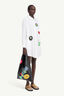 Sticker-print cotton poplin dress