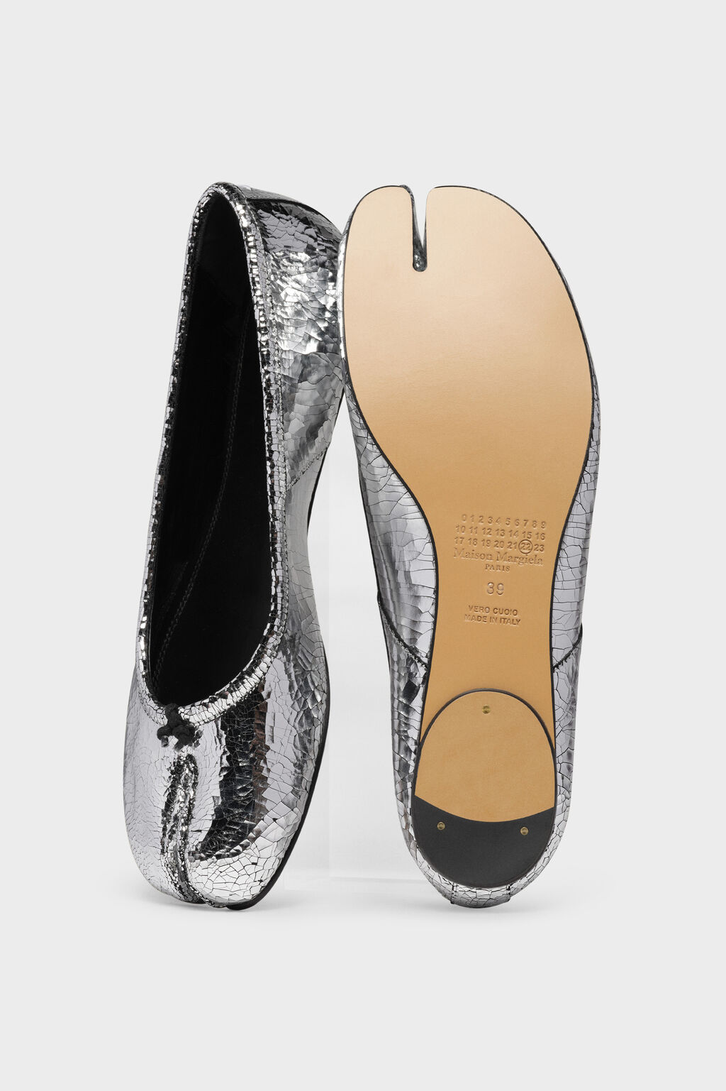 Tabi Mirror Ballerina Shoes Silver | Maison Margiela