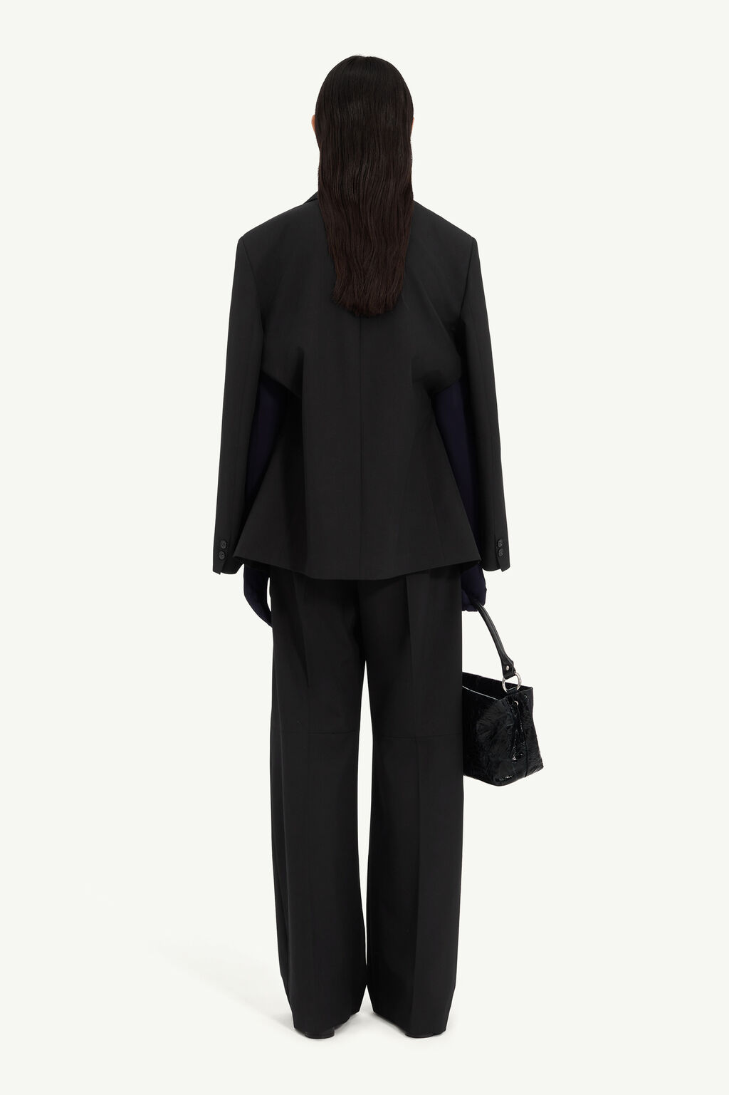 Blazer aus Wollmischgewebe mit Handschuhen