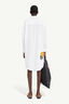 Sticker-print cotton poplin dress