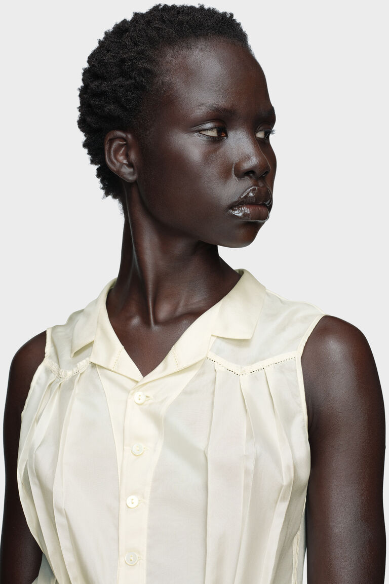 Women's White Silk Top | Maison Margiela