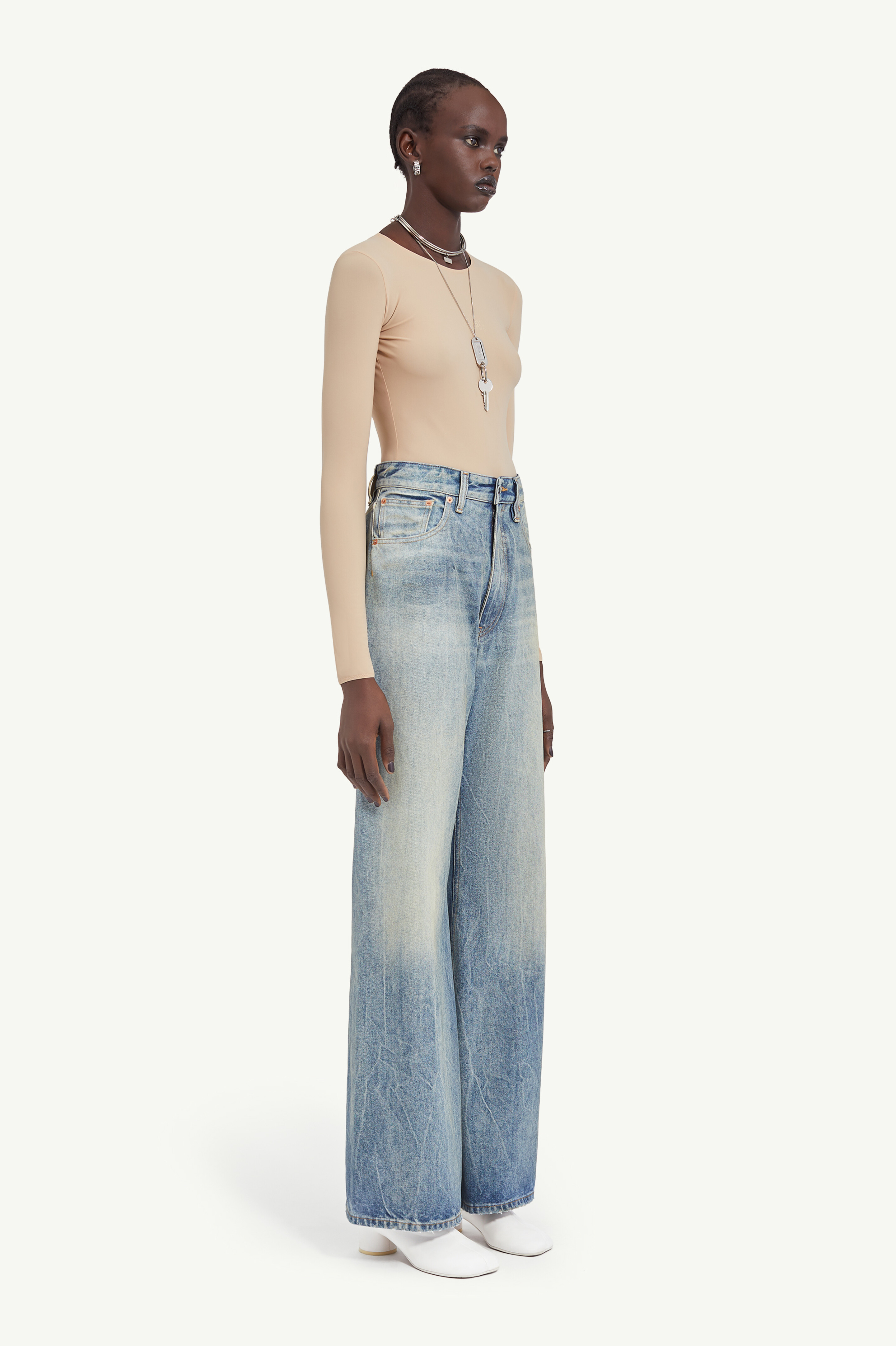 Women's Oversized Wide-Leg Jeans | MM6 - Maison Margiela