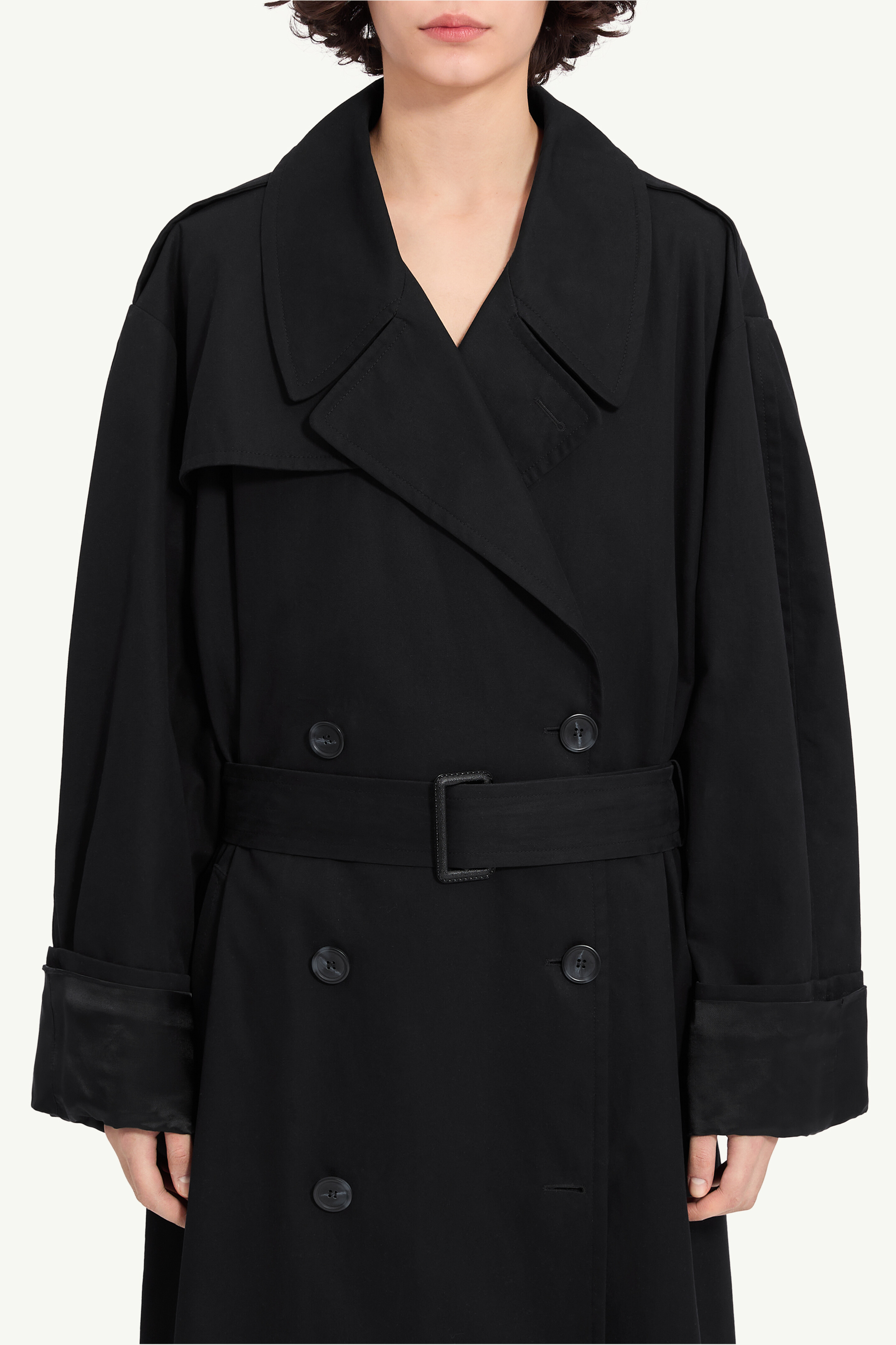 Cotton twill trench coat