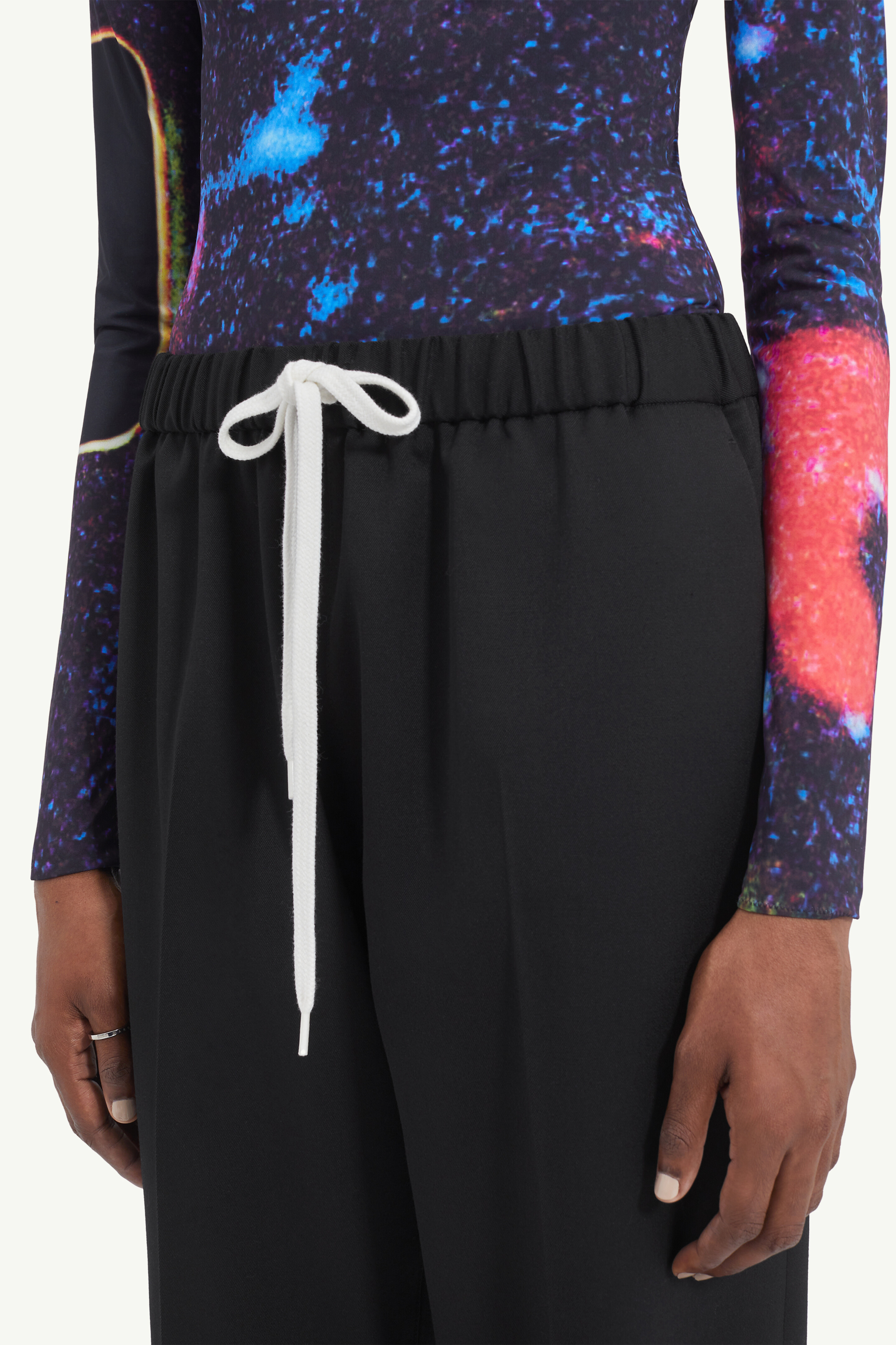 Black Women's Drawstring Trousers | MM6