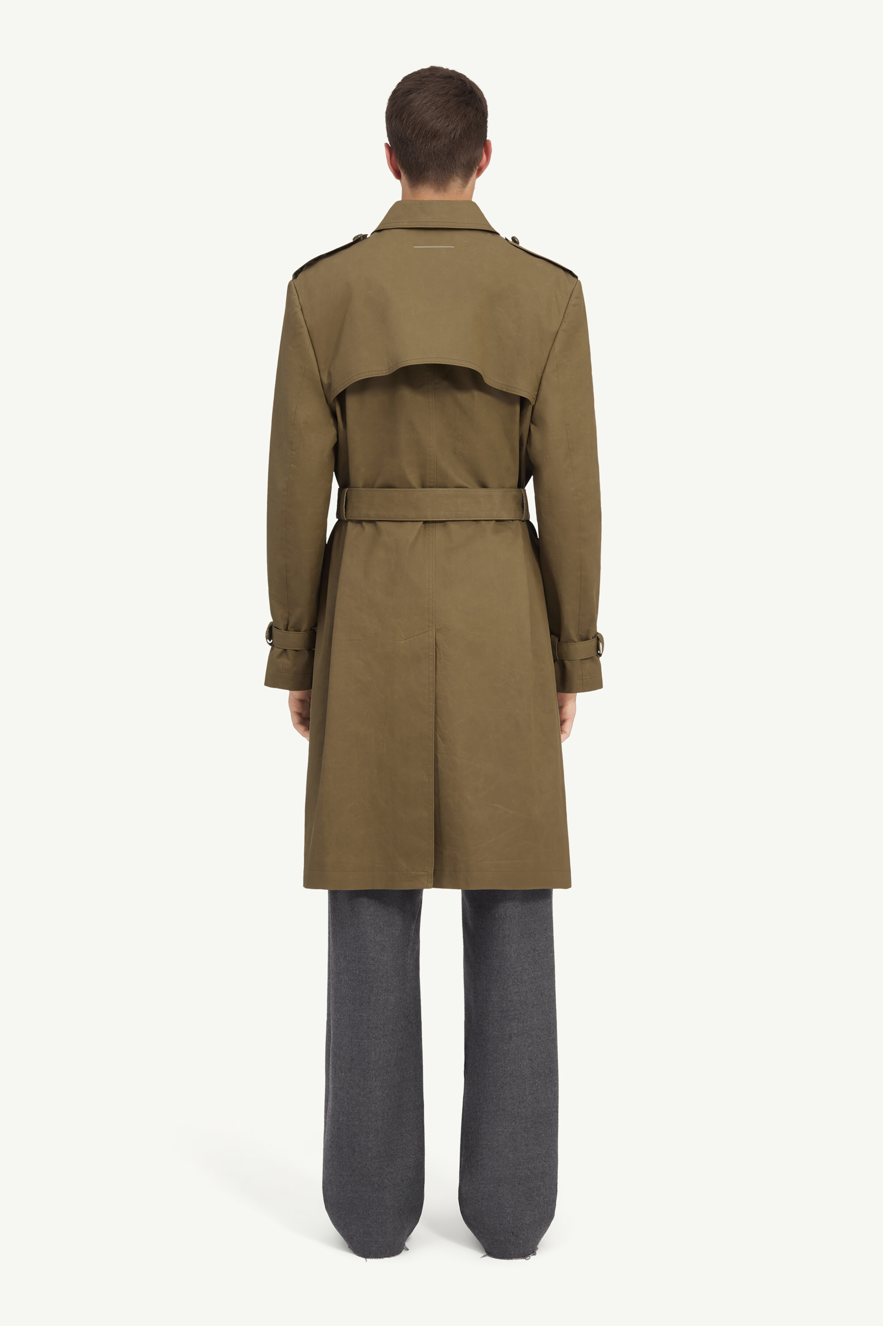 Coated cotton trench coat